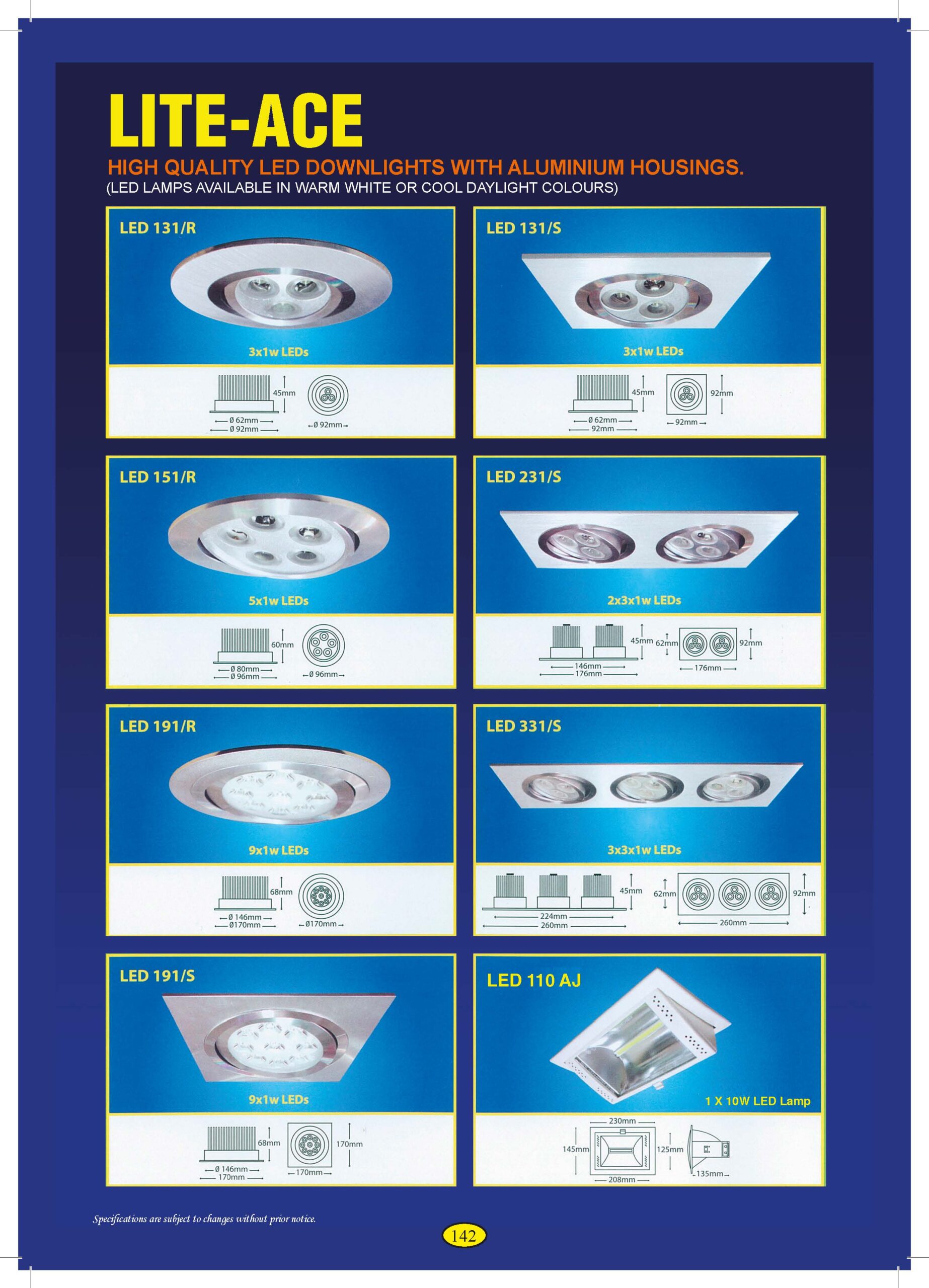Lite-Ace LED 131/R, 151/R, 191/R, 131/S, LED110AJ – Changi Light